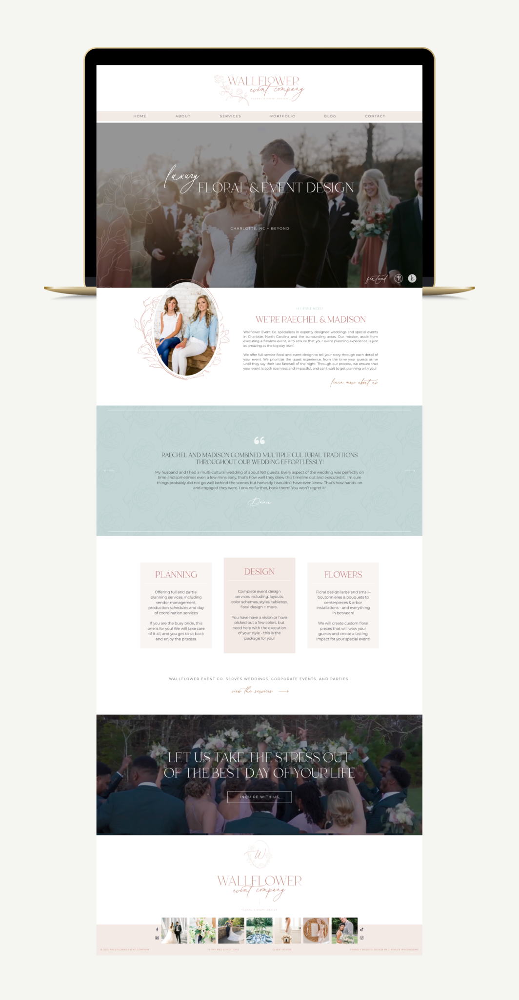 Brand and Showit Design for Bespoke Event Designers Wallflower Event ...