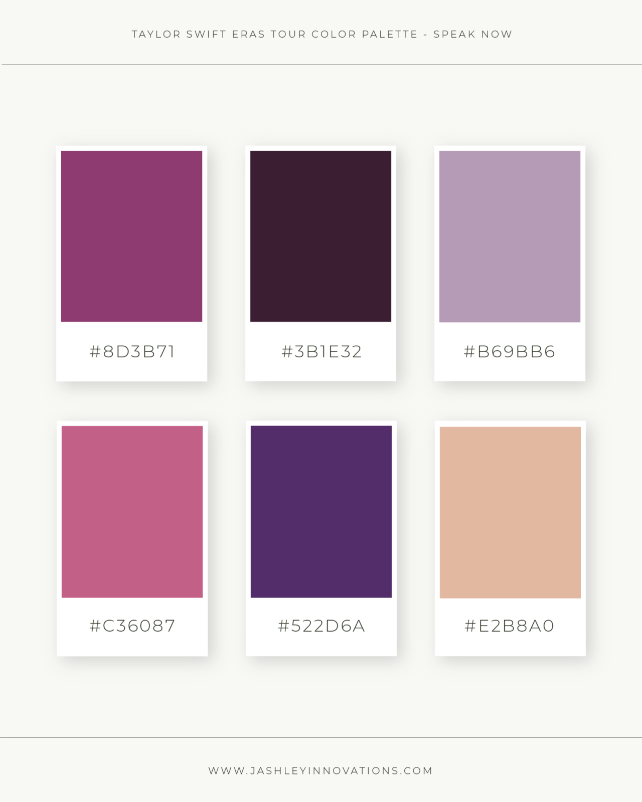 9 Color Palettes Inspired by the Taylor Swift Eras