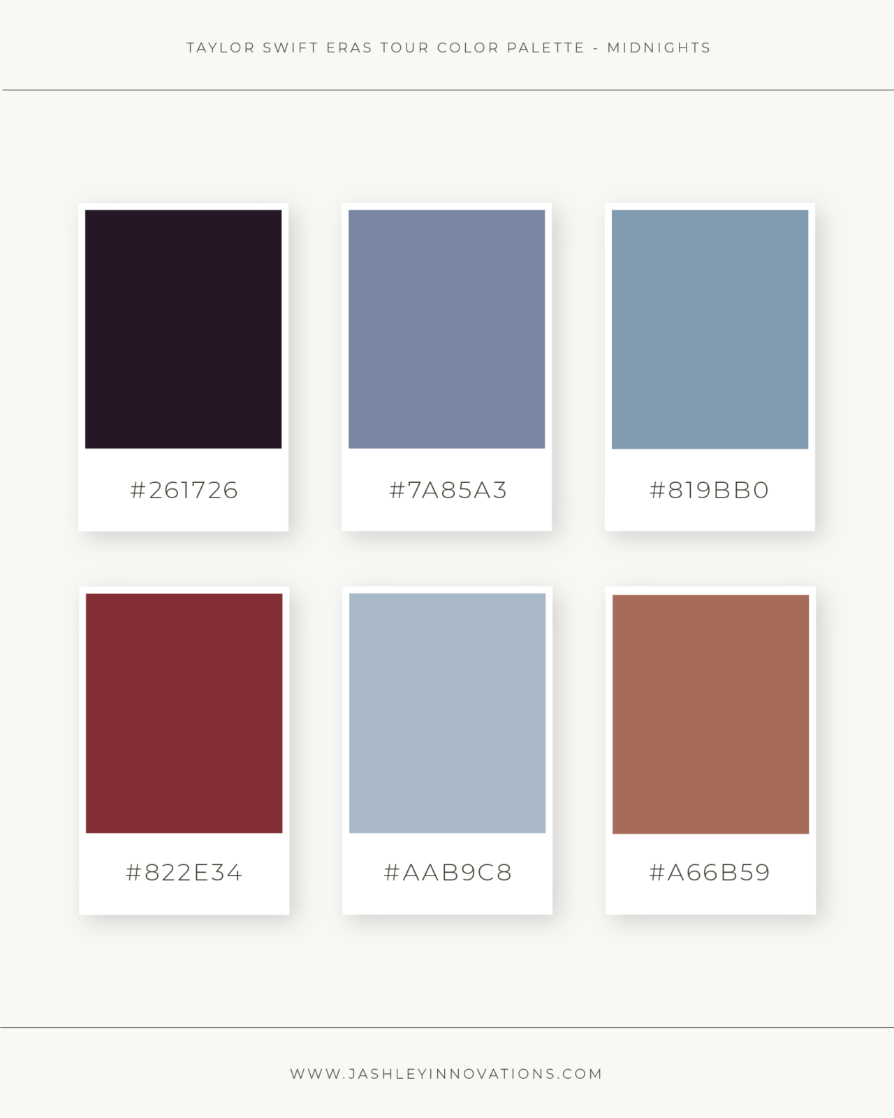 9 Color Palettes Inspired by the Taylor Swift Eras